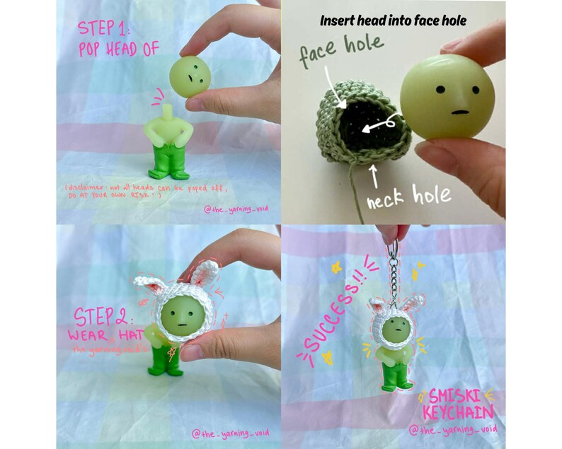 Snowman Smiski Crochet Pattern PDF – Hangable, Wearable & Fluffy ...