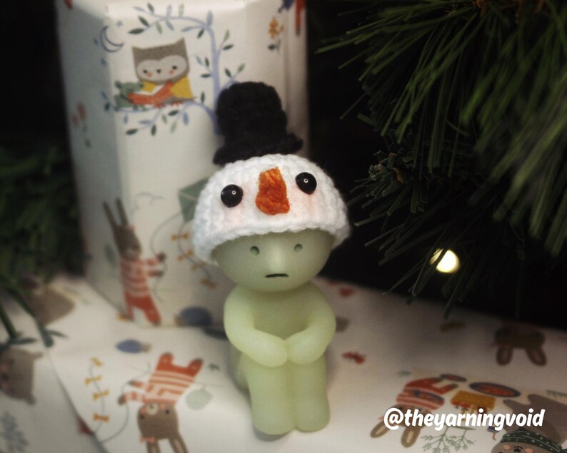 Snowman Smiski Crochet Pattern PDF – Hangable, Wearable & Fluffy ...