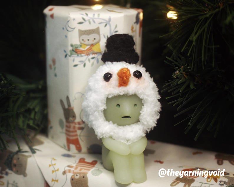 Snowman Smiski Crochet Pattern PDF – Hangable, Wearable & Fluffy ...