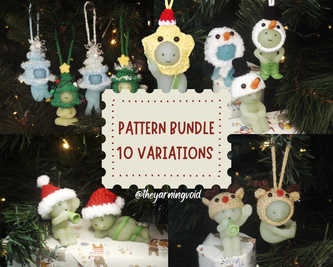 Smiski Christmas Hat Pattern Bundle – 10 Variations – 5 PDF Files ...