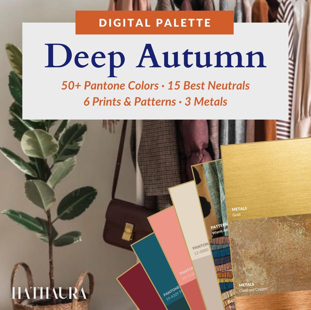 Deep Autumn Color Palette Dark Autumn Digital Swatch Wardrobe Color ...