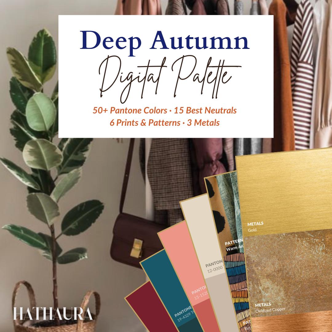 Deep Autumn Color Palette | Dark Autumn Digital Swatch | Wardrobe Color ...