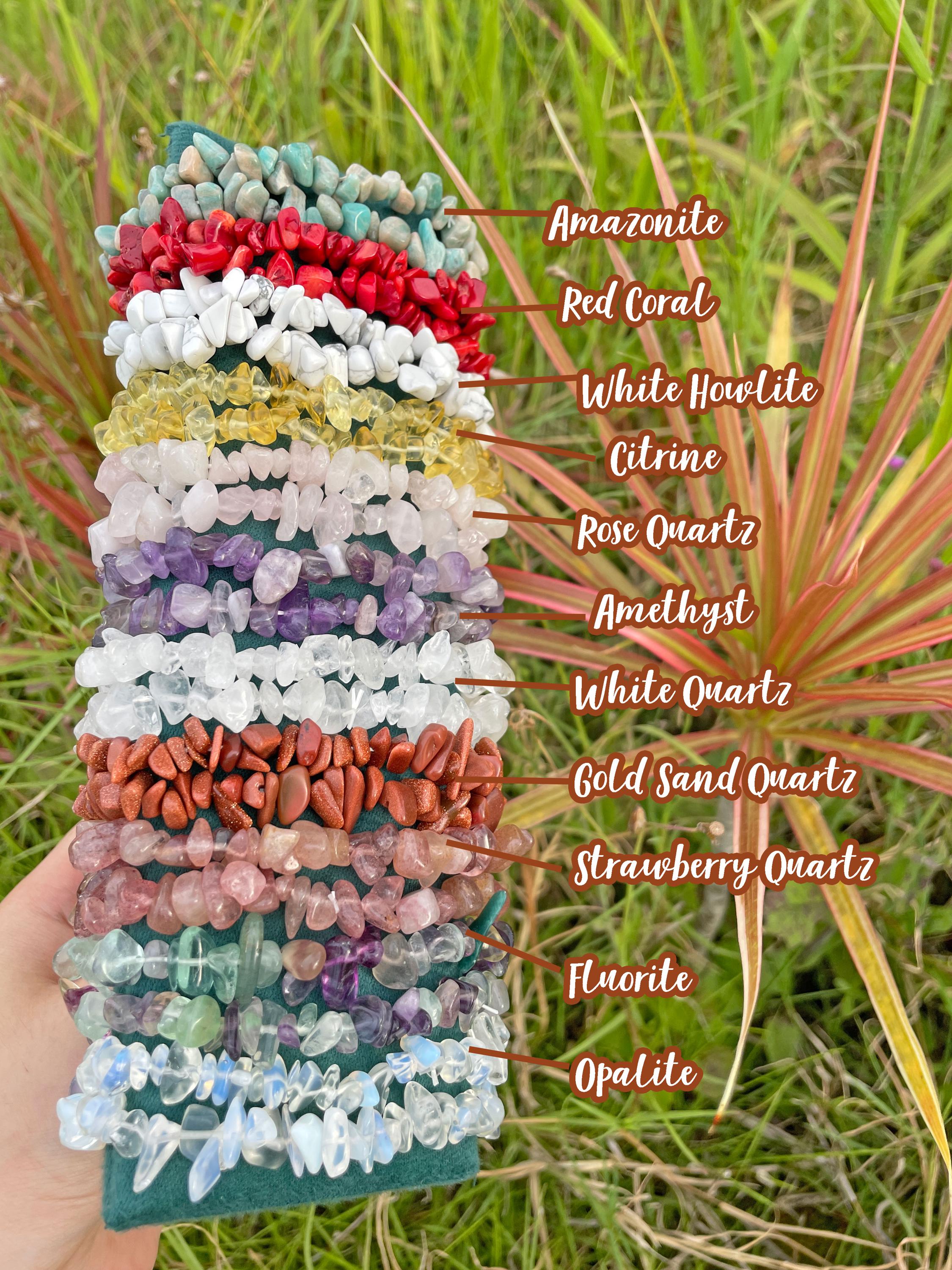 Crystal Chip Bracelet, Aventurine Bracelet, Amethyst Bracelet, Bracelet ...