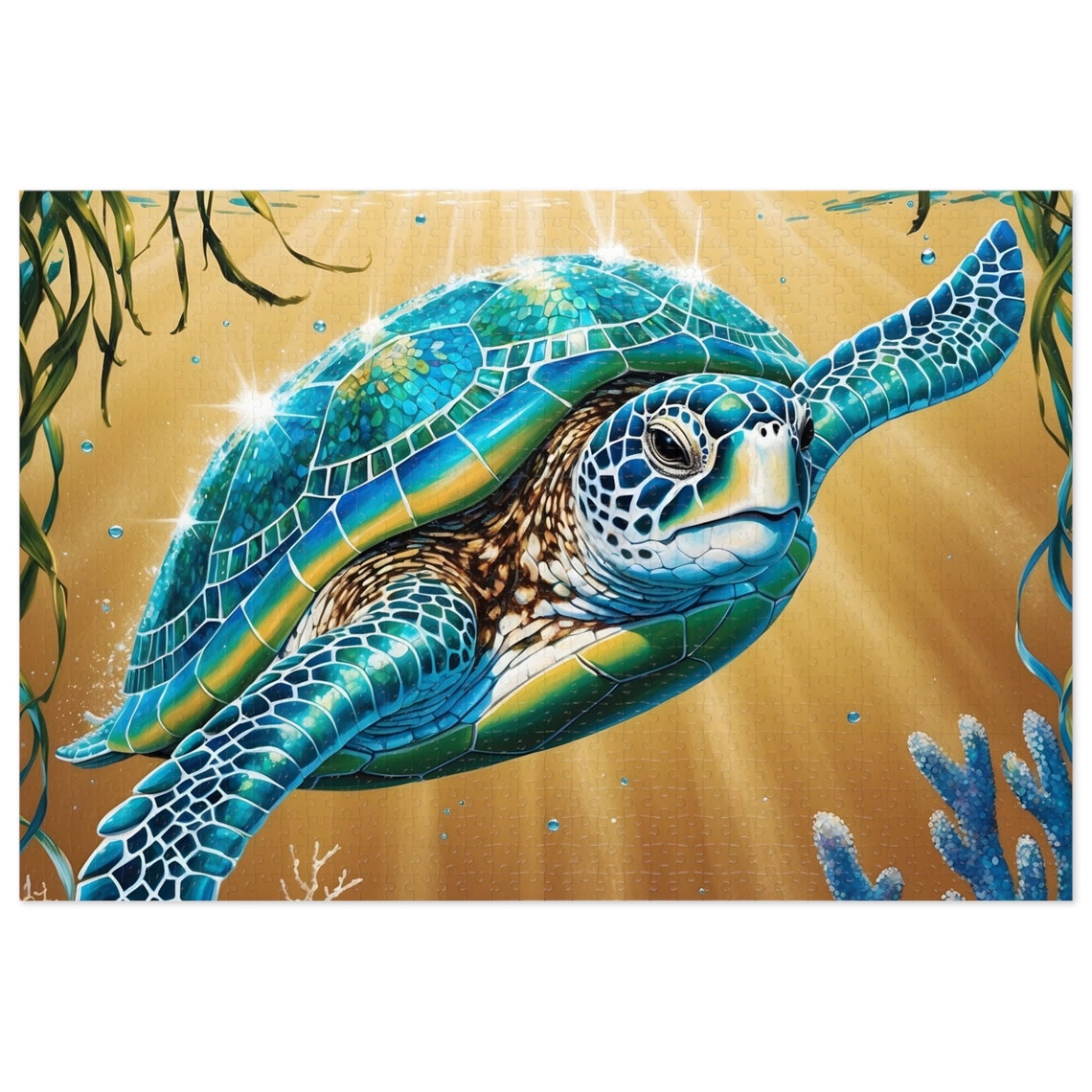 Sea Turtle Puzzle Marine Animals Underwater Nature Puzzle, Turtle Lover ...