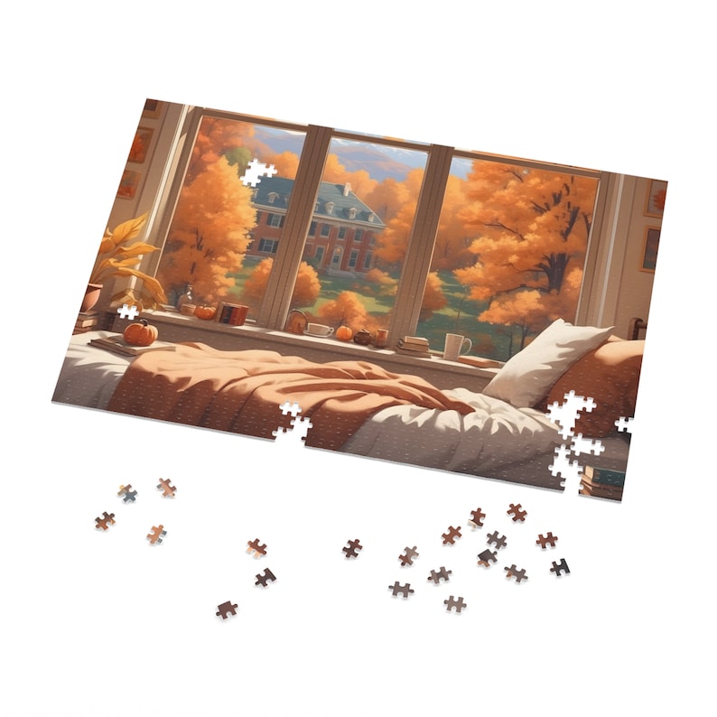 College Dorm Room Puzzle Cozy Campus Art Fall Semester Cozy Back to ...