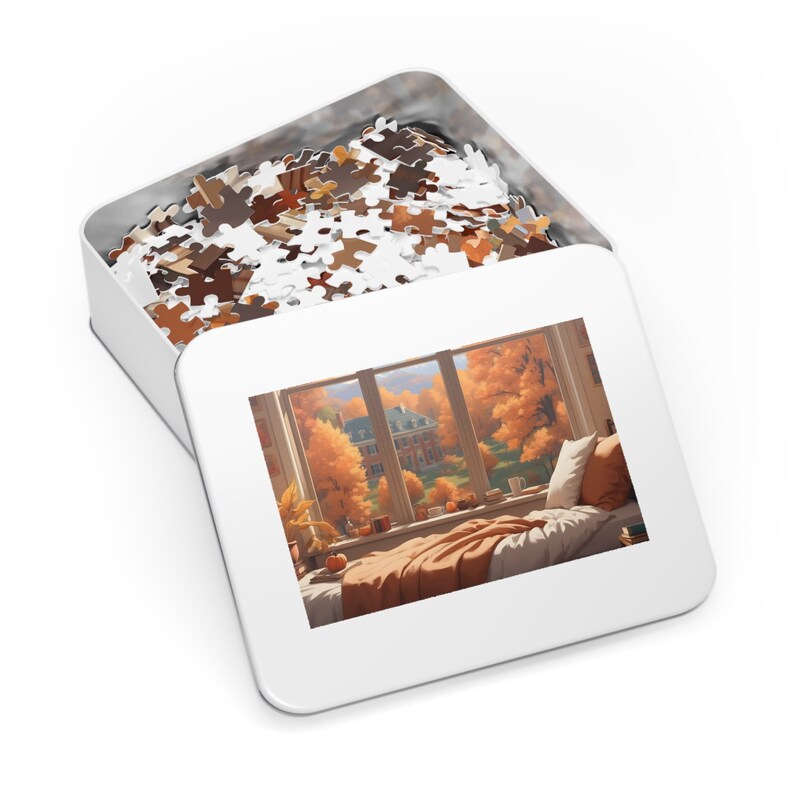 College Dorm Room Puzzle Cozy Campus Art Fall Semester Cozy Back to ...