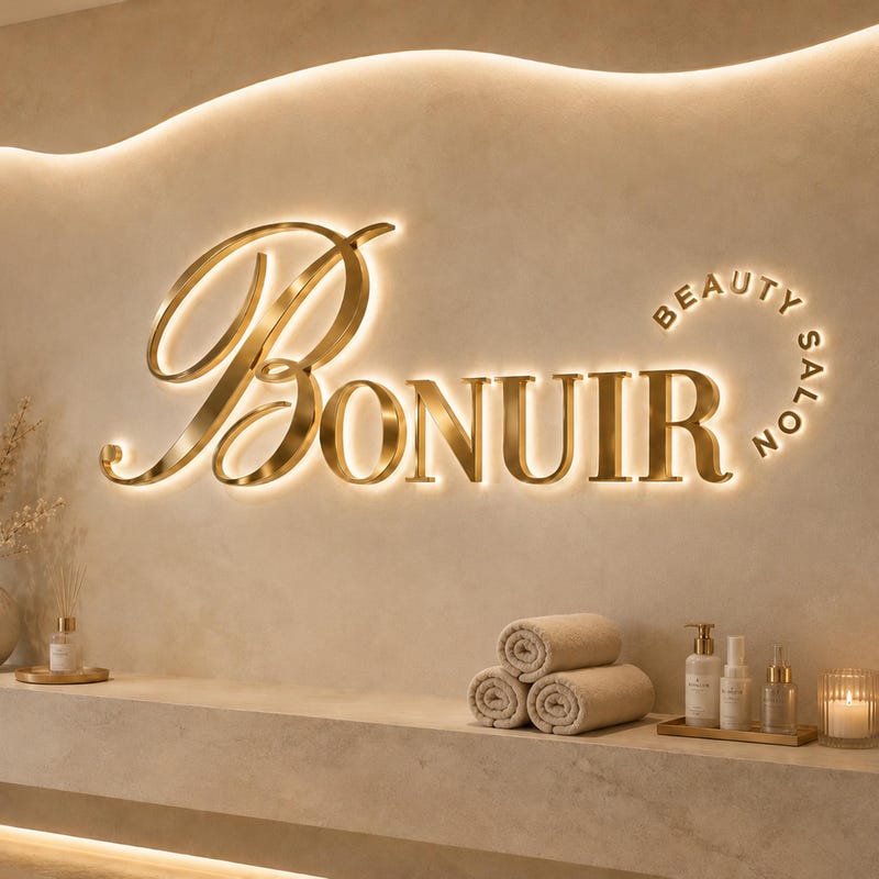 Beauty Salon Logo Led Sign - Etsy
