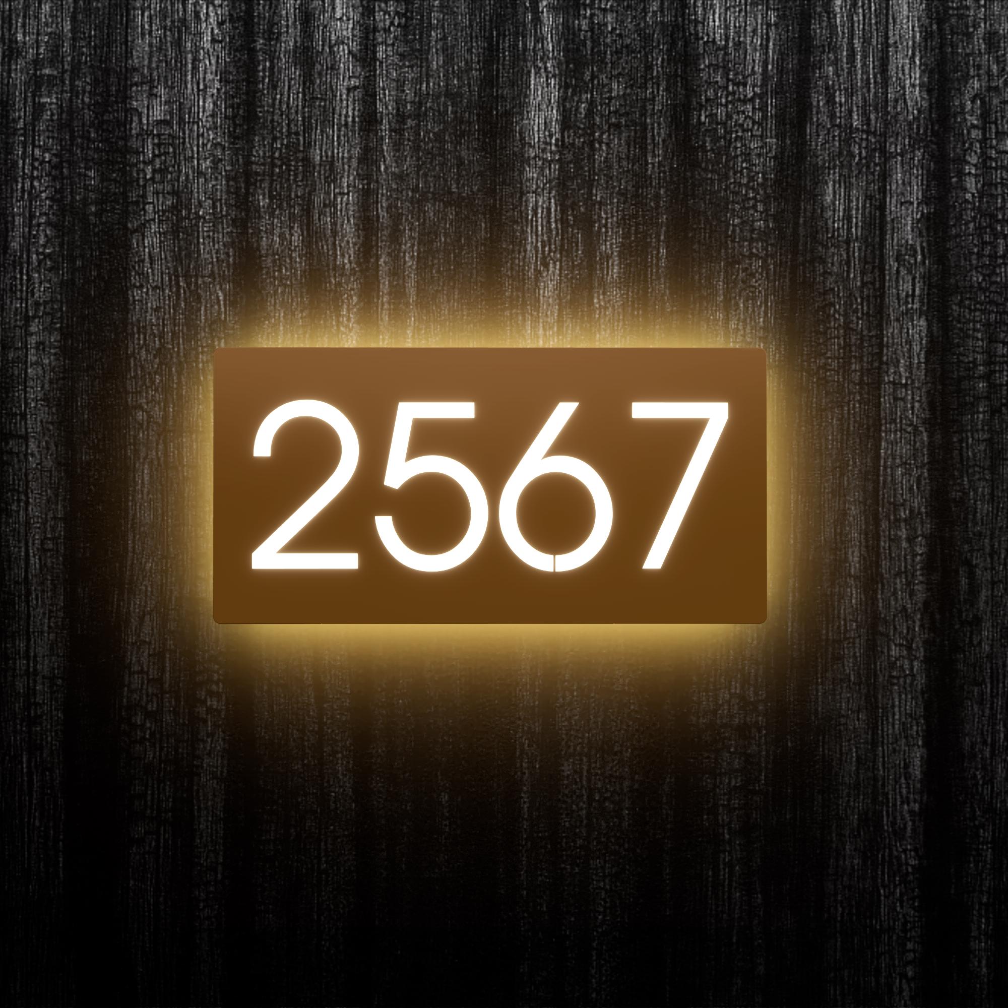 Modern LED House Number Sign | Custom Metal Address Plaque - Etsy