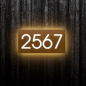 Custom House Number Sign,led Number Box,personalized Address Plaque,led ...