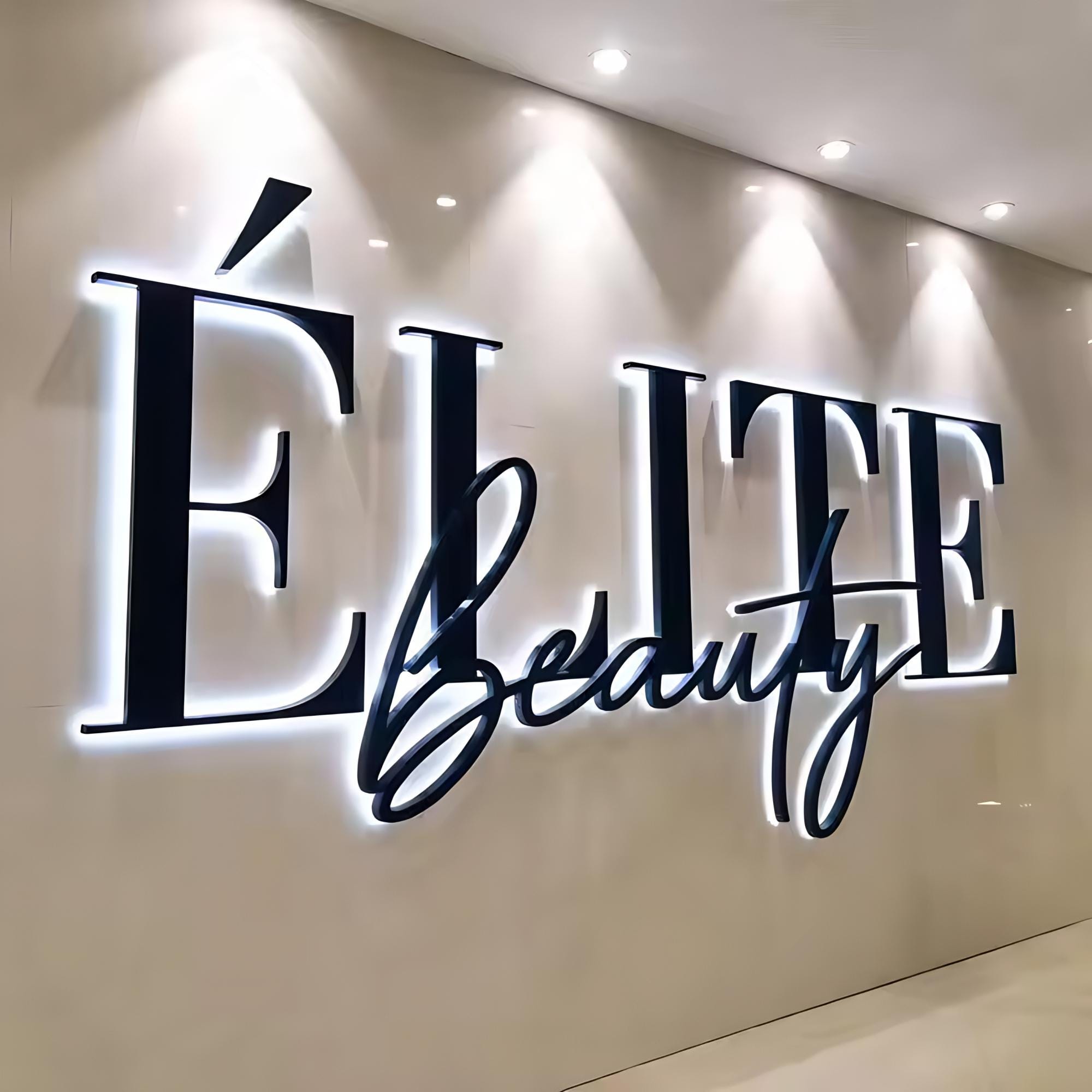 Custom Gold Salon Sign, LED Backlit Business Logo, Indoor/outdoor Decor ...