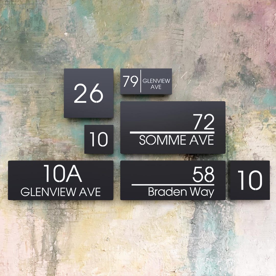 Vintage Metal & Acrylic House Number | Custom House Number Sign | LED ...