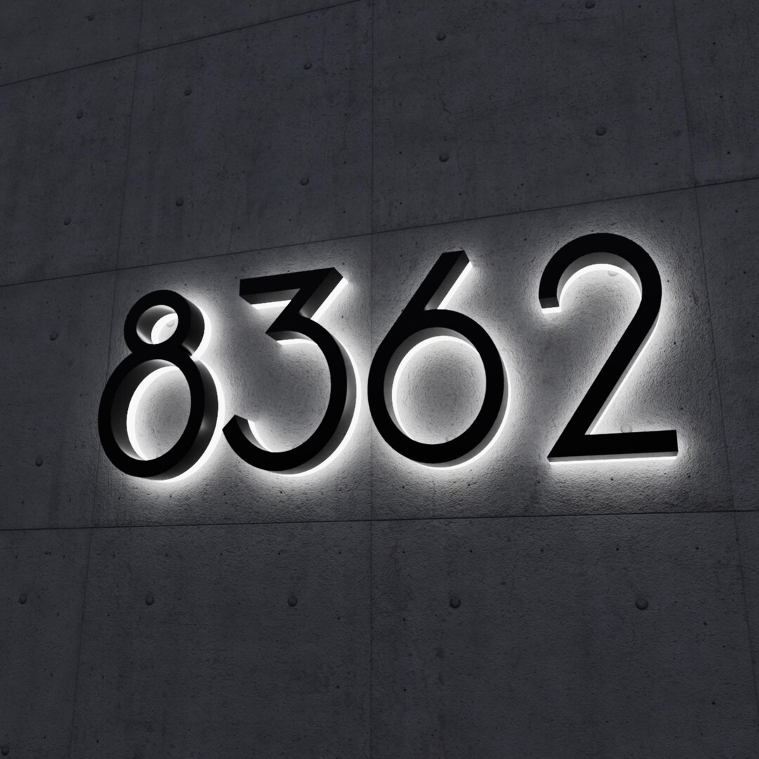 3D Backlit Number Sign,custom House Number Sing,modern Hotle Floating ...