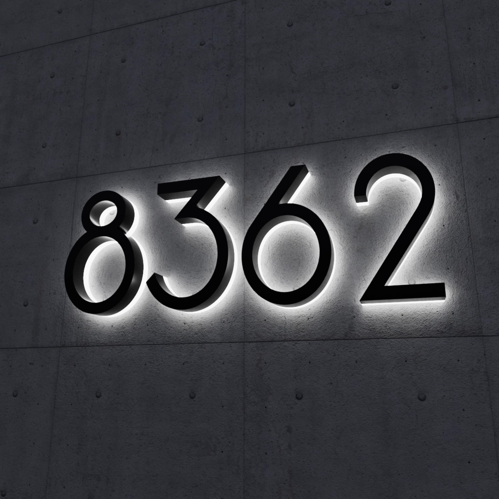 3D Backlit Number Sign,custom House Number Sing,modern Hotle Floating ...