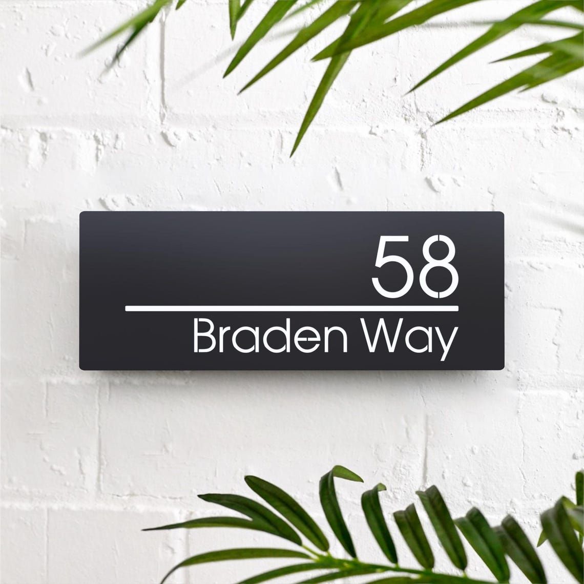 Modern LED House Number Sign | Custom Metal Address Plaque - Etsy