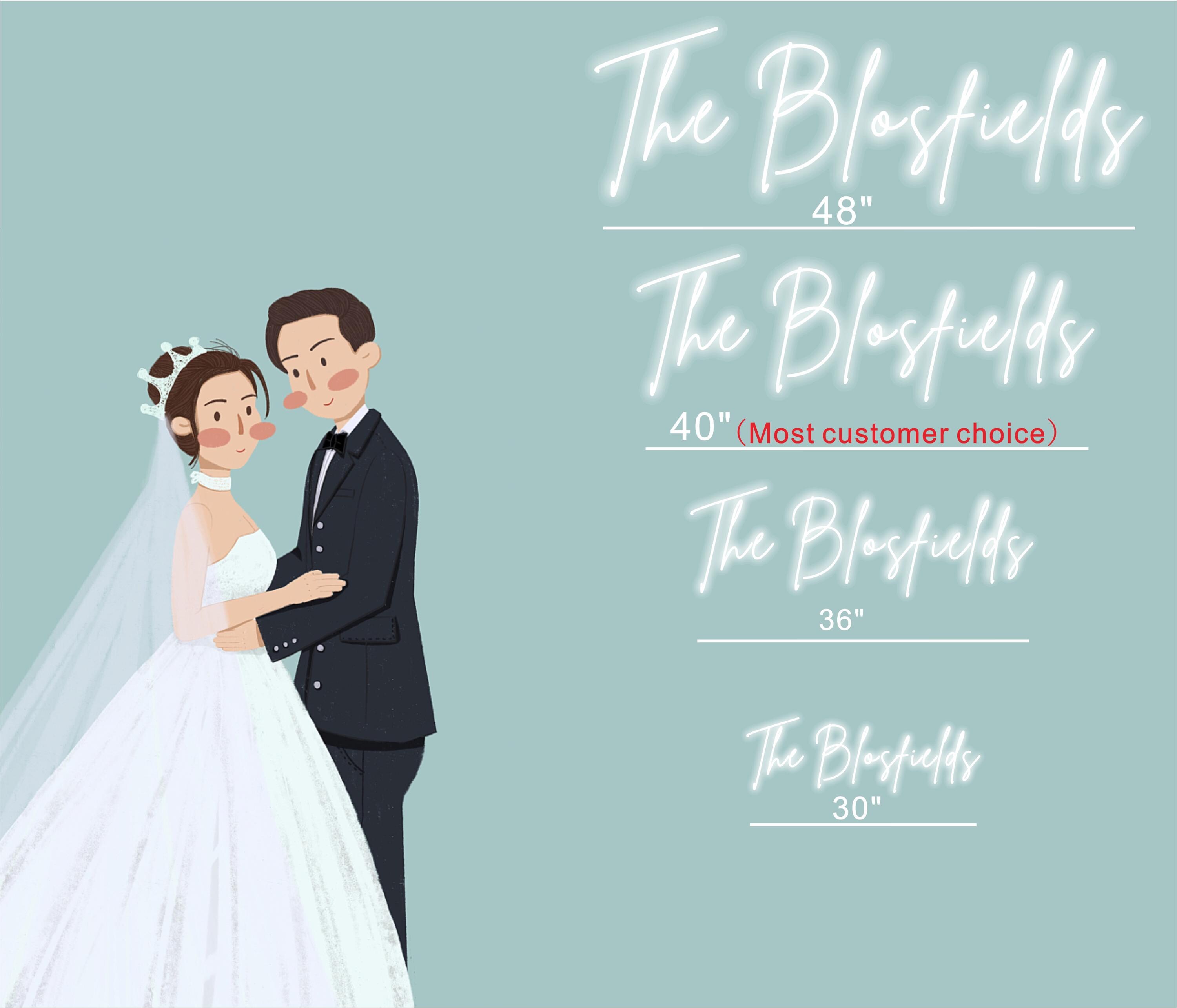 Personalized Wedding Neon Sign, Neon Sign Custom Wedding, Led Name Sign ...