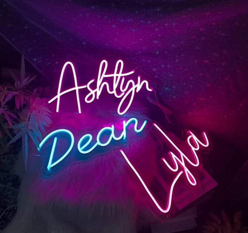 Custom Neon Sign,wedding Last Name Neon Sign,wedding Party Backdrop ...