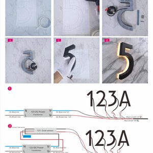 Led House Number for Home Decor,custom House Number,address Number Sign ...