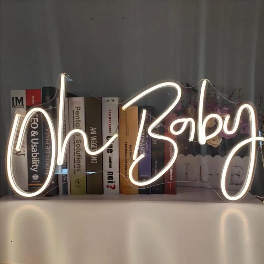 Custom Neon Sign,oh Baby Neon Sign,neon Light Baby Shower Decor, Led ...