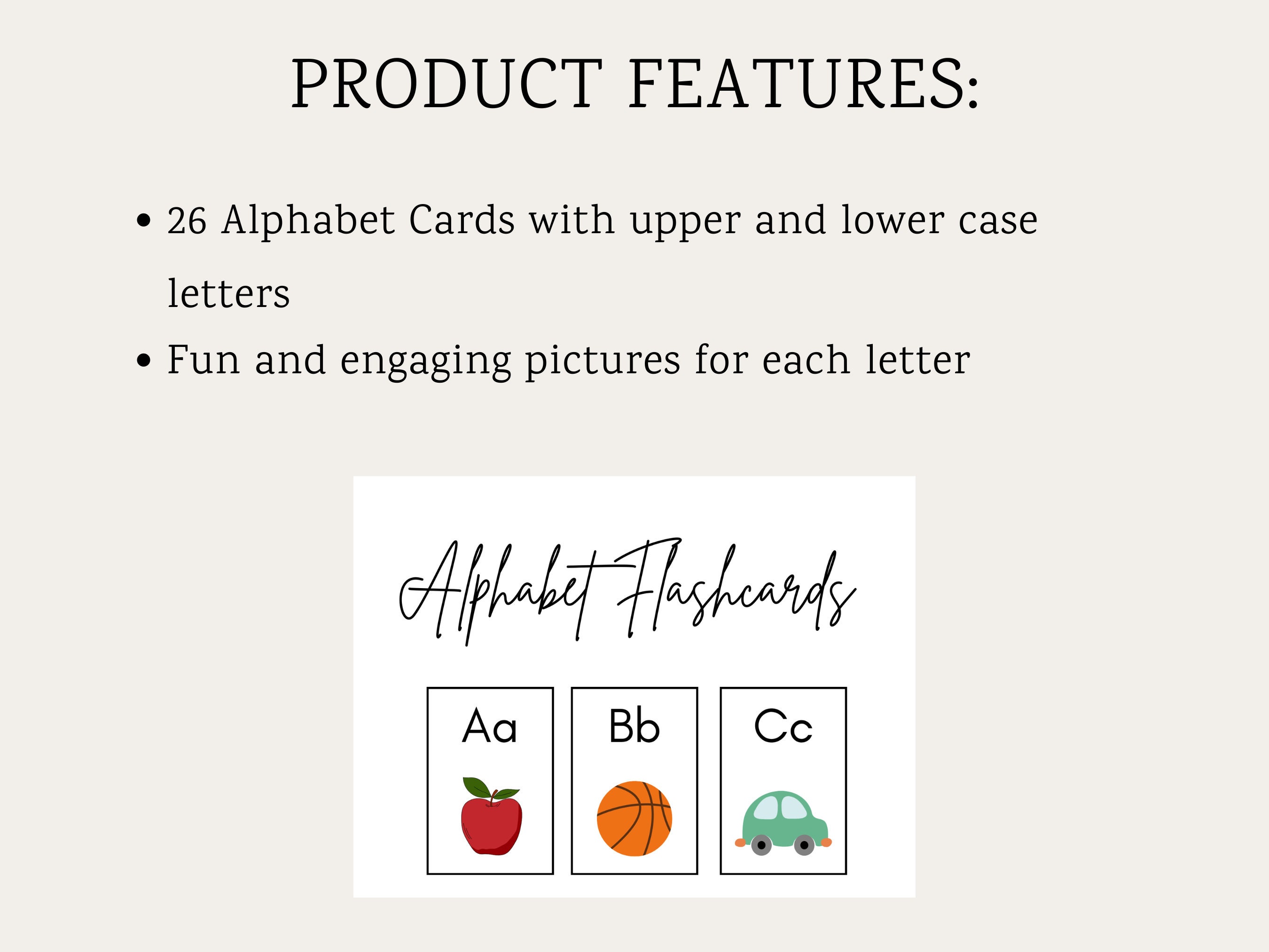 ABC Flashcards, Early Learners, Preschool, Kids Alphabet Cards ...