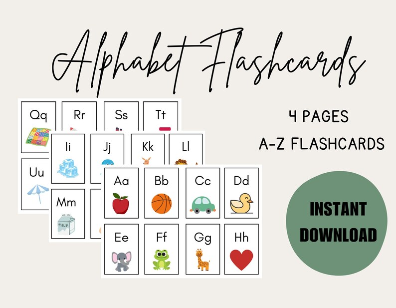 ABC Flashcards, Early Learners, Preschool, Kids Alphabet Cards ...