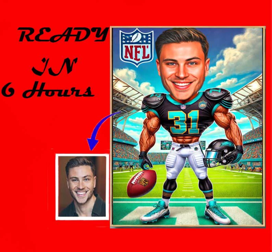 Rugby Player Caricature ,cartoon Portrait, Custom Rugby Drawing, Funny ...