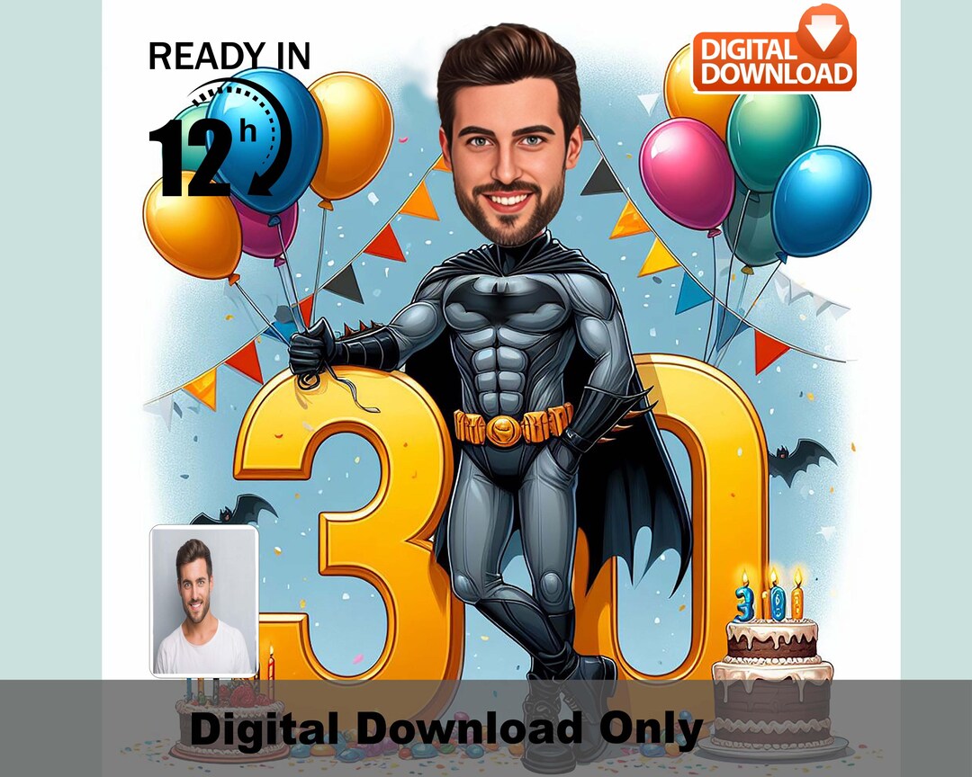 30th BIRTHDAY CARICATURE Extra Special Day Caricature Photo to Cartoon ...