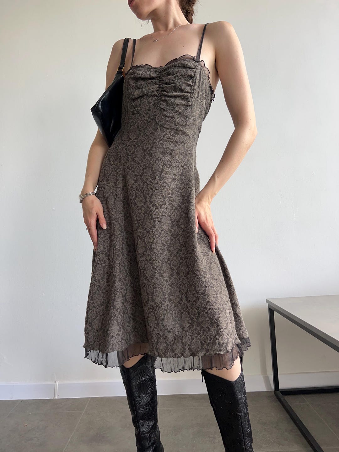 Vintage Cute Mini Dress Office Siren Y2K Double Layered by Beate ...
