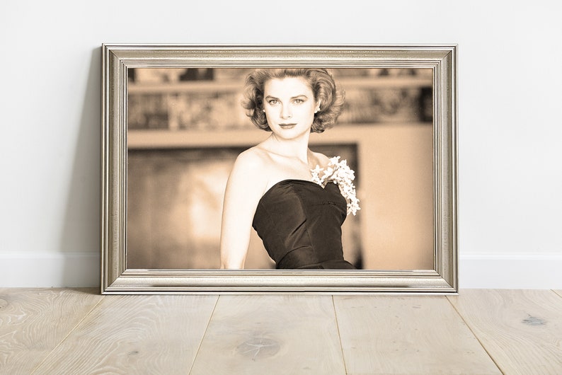 Grace Kelly Framed Wall Art, Grace Kelly Black and White or Sepia ...