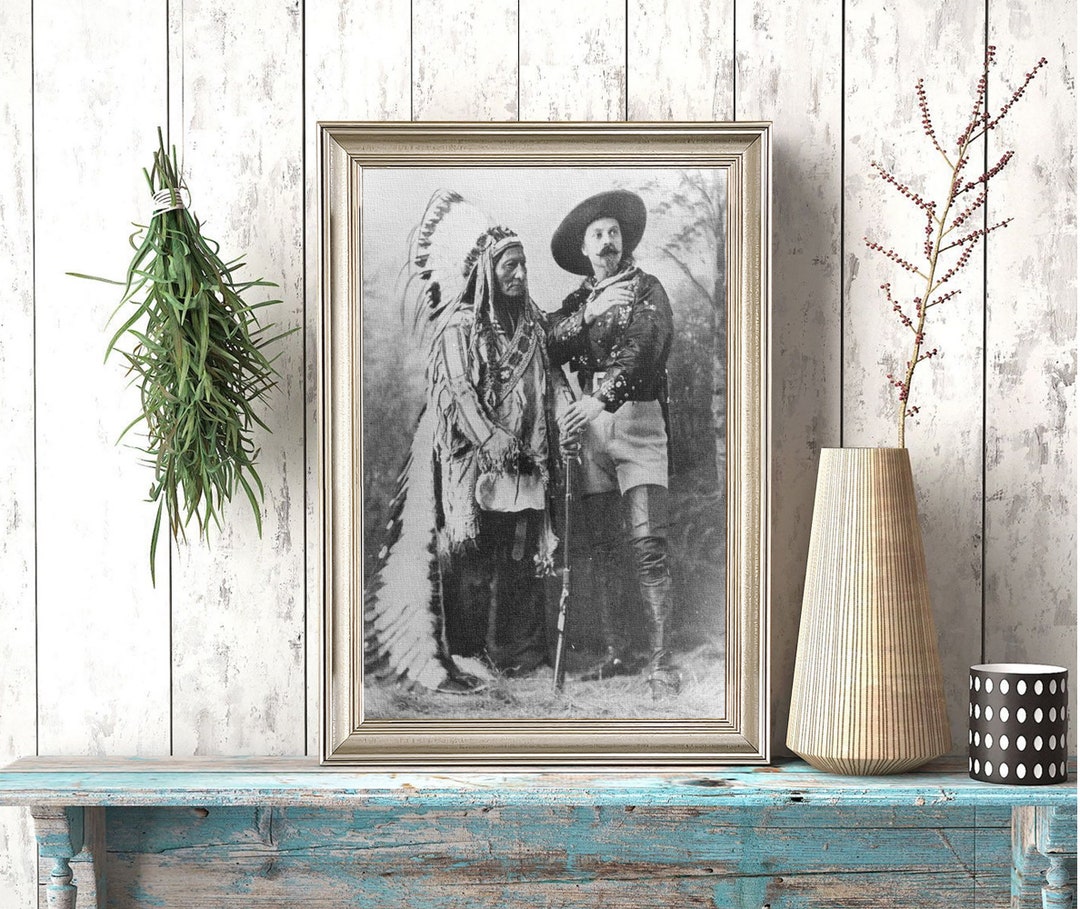 Sitting Bull & Buffalo Bill Cody Vintage Framed Wall Art, Sitting Bull ...