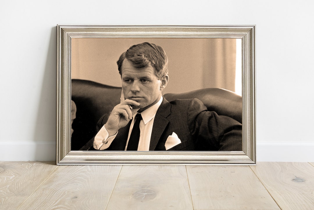 Robert F Kennedy Framed Wall Art, Black and White or Sepia, Retro UV ...