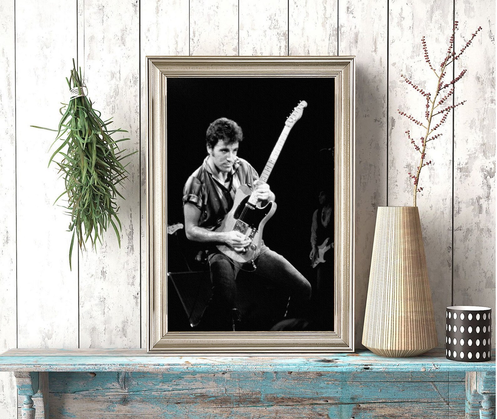 Bruce Springsteen Vintage Framed Wall Art , Black and White or Sepia ...
