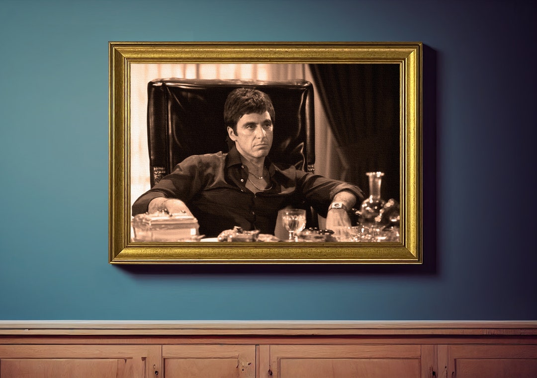 Al Pacino Scar Face Vintage Framed Wall Art, Al Pacino Black and White ...