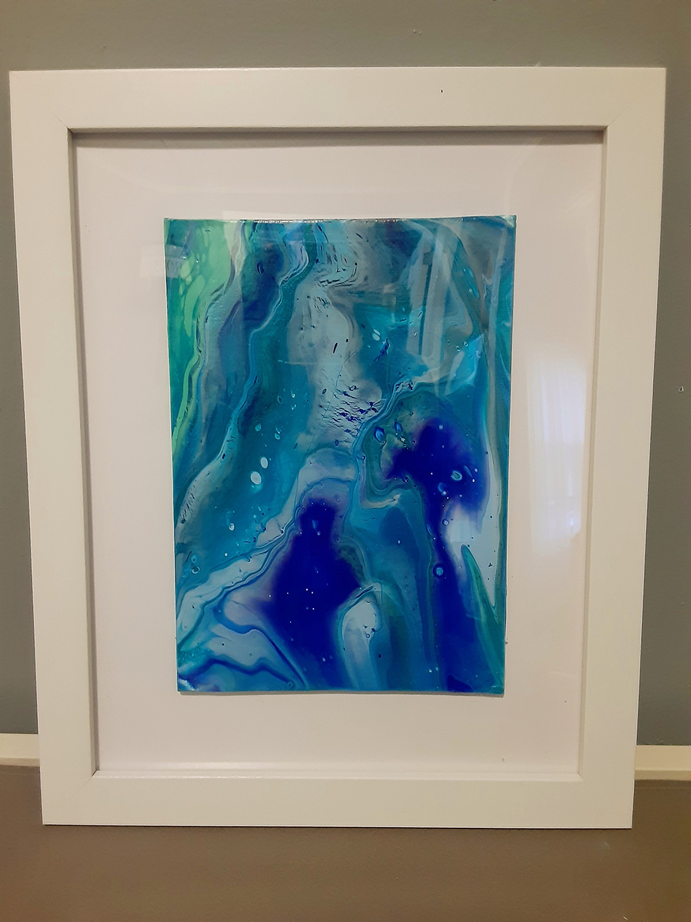 Acrylic Art & Collectibles Framed Abstract Painted Canvas Board ...