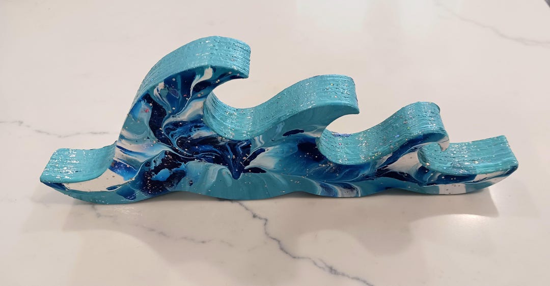 Painted Wood Tabletop Wave - Etsy
