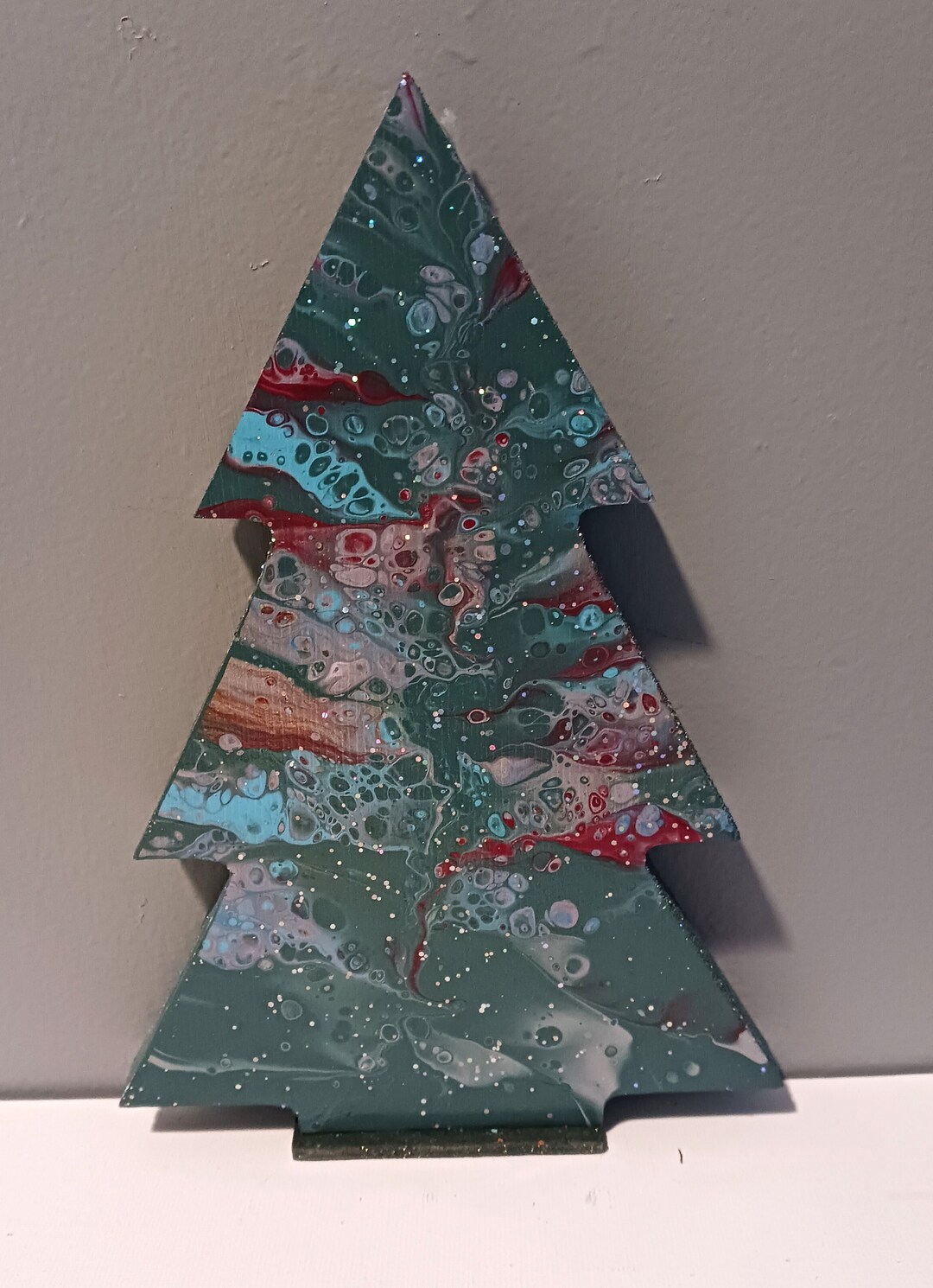 Painted Wood Tabletop Christmas Tree - Etsy