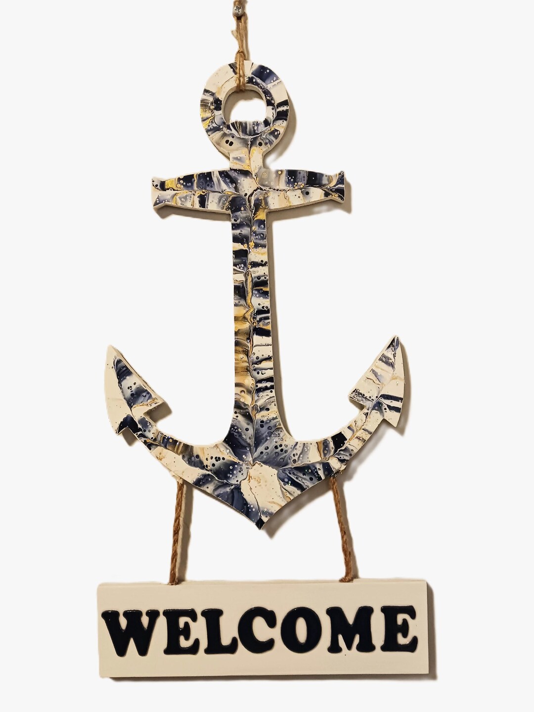 Painted Anchor Welcome Sign - Etsy