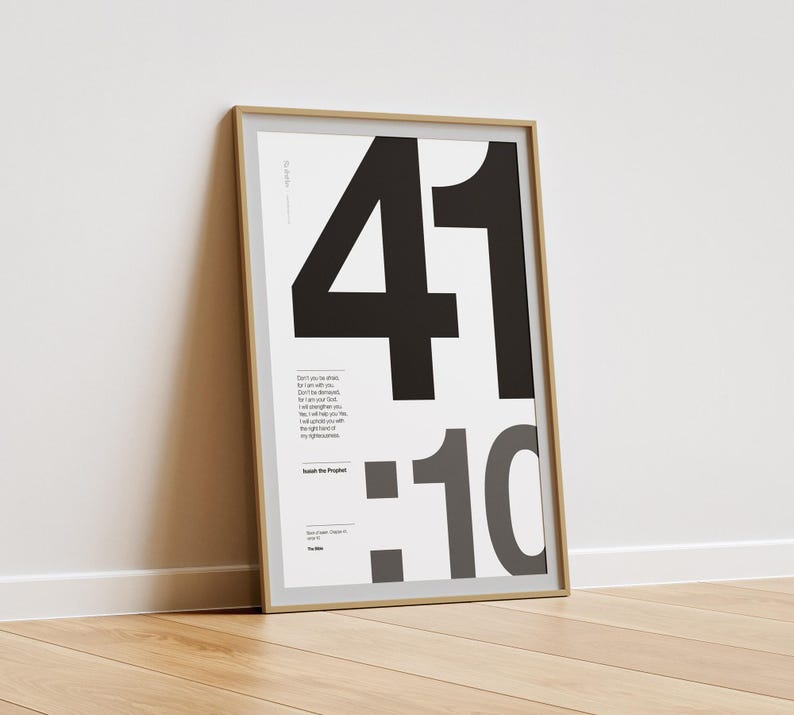 Isaiah 41 10 Printed Bible Verse Wall Art 8 Colour Options Christian ...