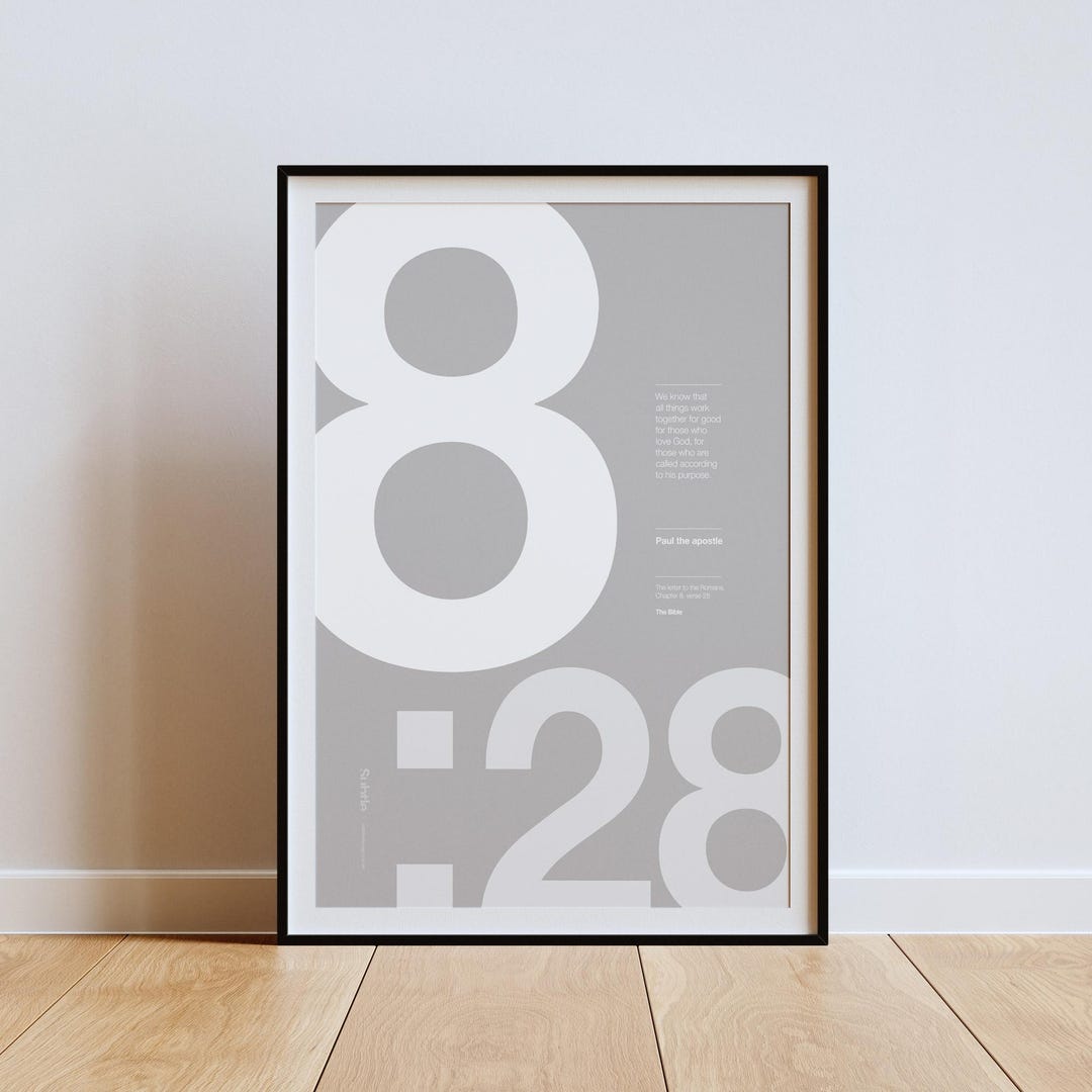 Romans 8 28 - Bible Verse Poster 4 Colours 5 Sizes | Simple Christian ...