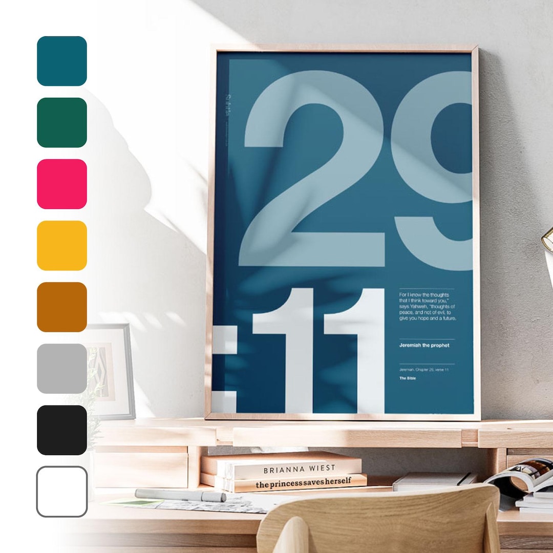 Jeremiah 29 11 Bible Verse Poster With 8 Colour Options Christian ...