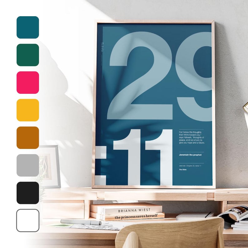 Jeremiah 29 11 - Bible Verse Poster With 8 Colour Options | Christian ...