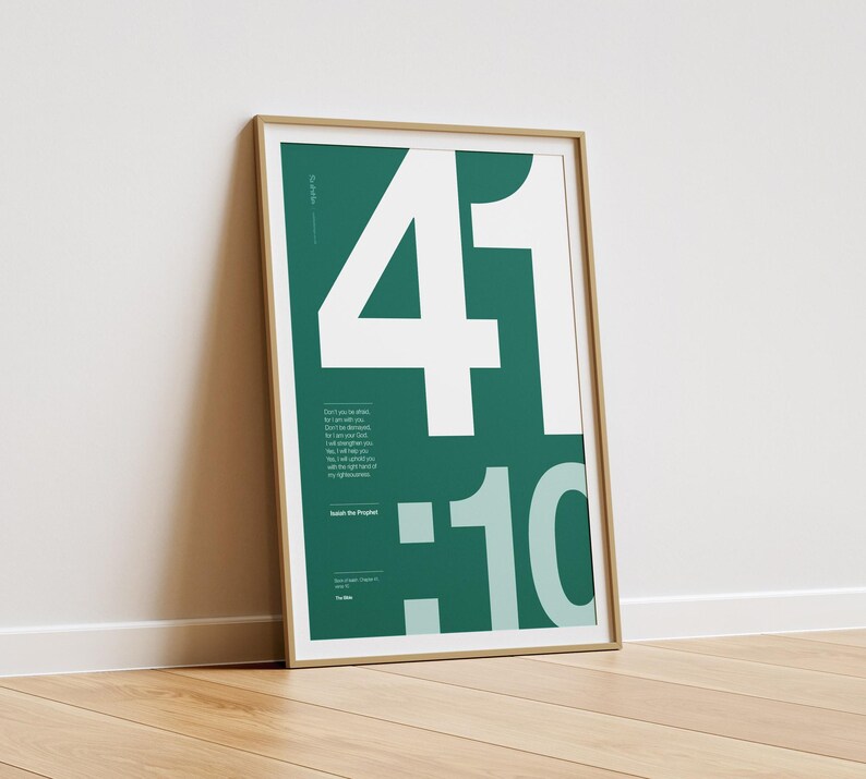 Isaiah 41 10 - Printed Bible Verse Wall Art | 8 Colour Options ...