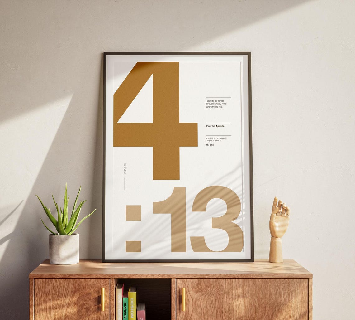 Philippians 4 13 - Bible Verse Poster 8 Colour Options | Simple ...
