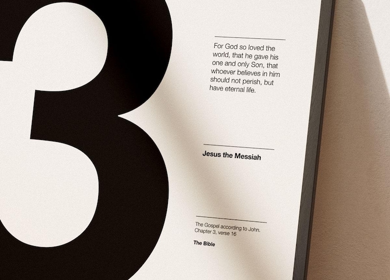 John 3 16 - Printed Bible Verse Poster | 8 Colour Options | Christian ...