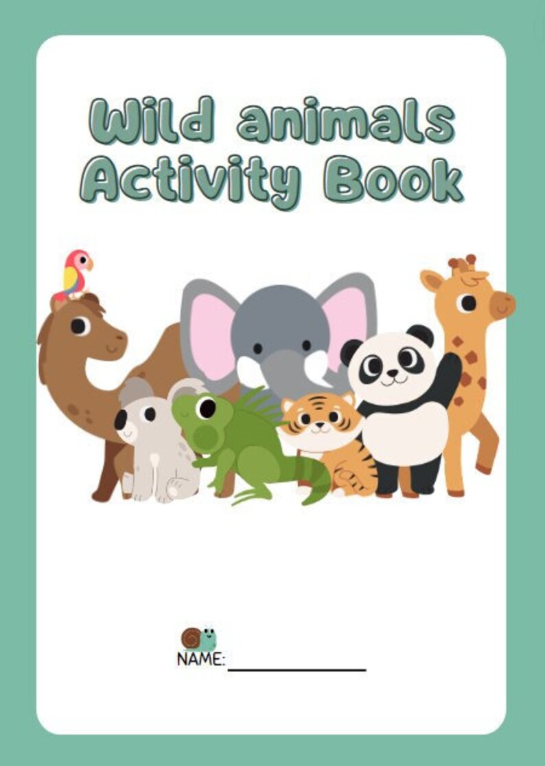 Wild Animals Activity Book - Etsy