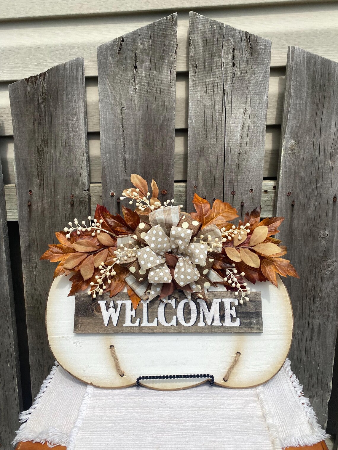 Rustic Farmhouse Style Fall Doorhanger or Table Decor Welcome Sign - Etsy