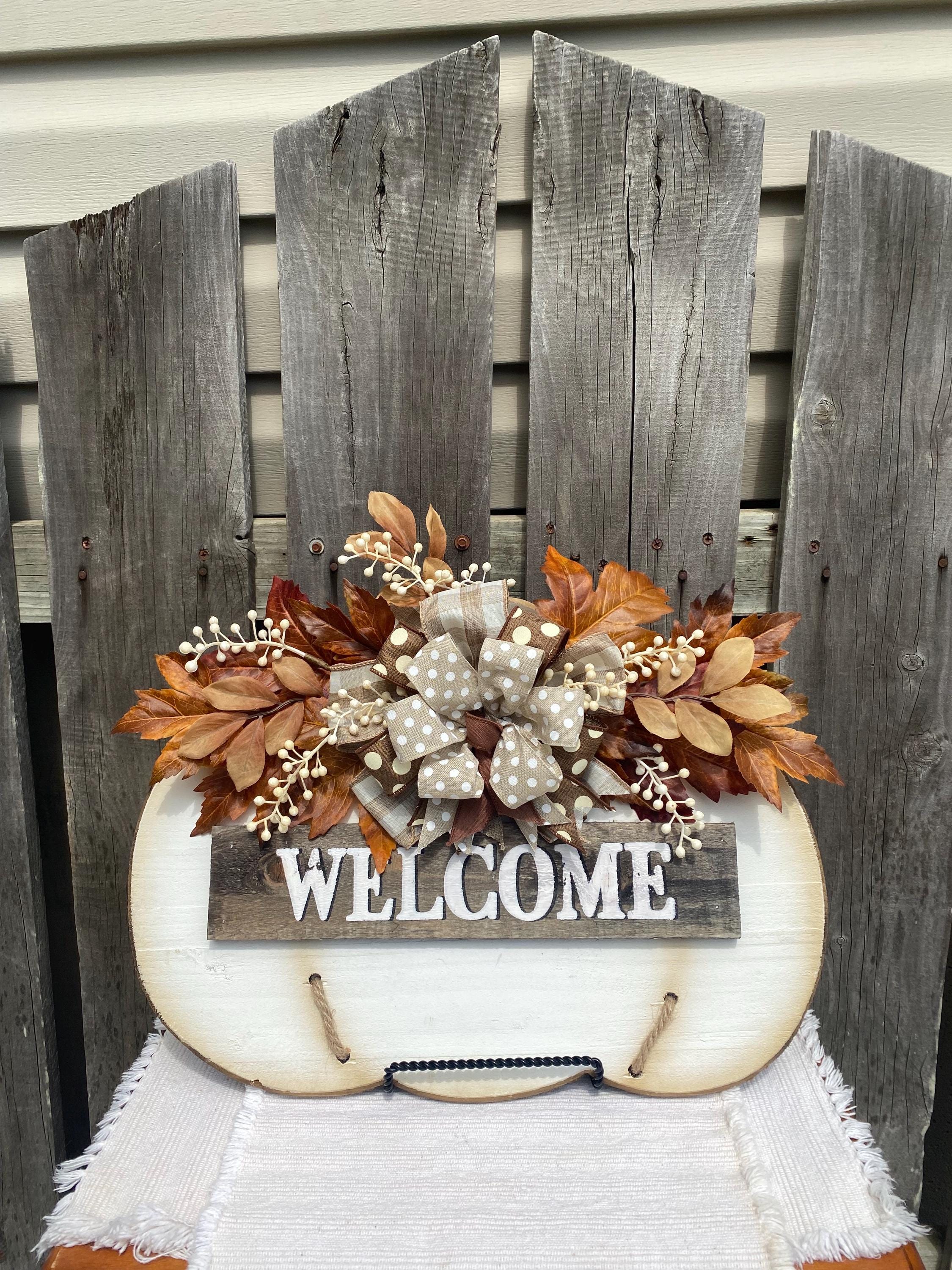 Rustic Farmhouse Style Fall Doorhanger or Table Decor Welcome Sign - Etsy