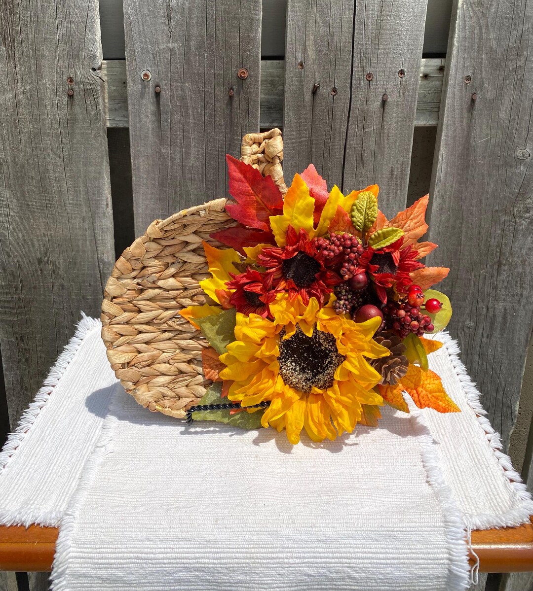 Autumn, Fall Themed, Woven, Pumpkin, Table or Wall Decor. - Etsy