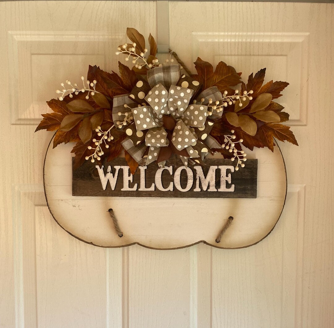 Rustic Farmhouse Style Fall Doorhanger or Table Decor Welcome Sign - Etsy