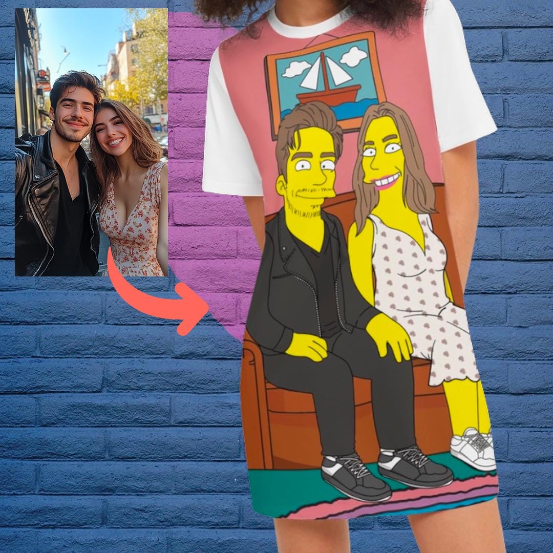 Custom Simpsons Dress With a Couple or Family Photo - Etsy