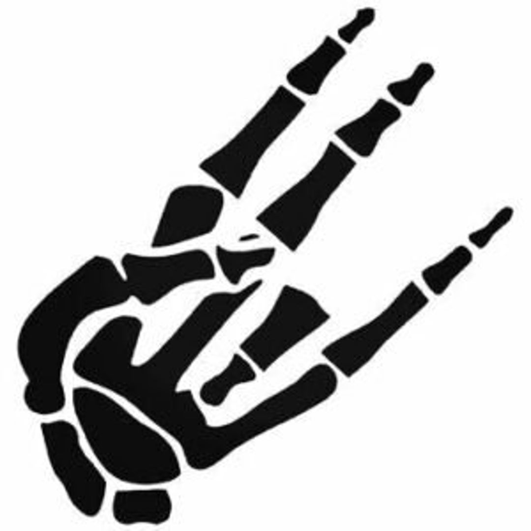 Rocker Shocker Skeleton Hand Decal Sticker Holographic for Car Laptop ...